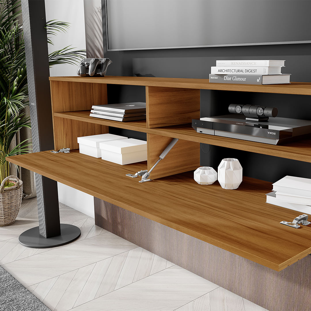 Painel Home Suspenso Para TV Até 55 Polegadas 2 Portas Sala de Estar ...