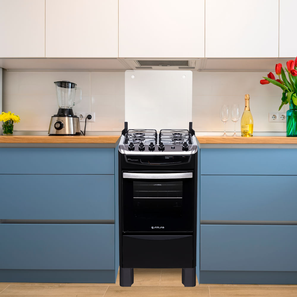 Fogão de Chão Piso Gás 4 Bocas Acendimento Automático com Lâmpada Forno ...